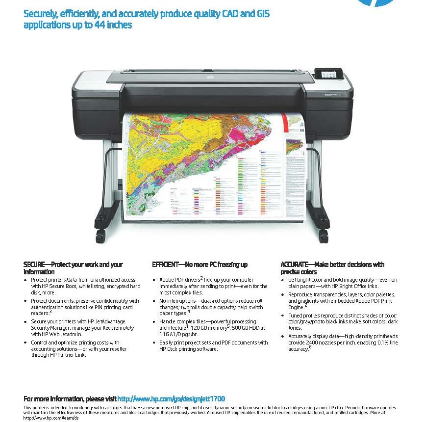 HP DesignJet T1600 Printer Series Datasheet | TPM